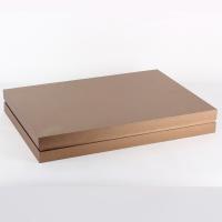 China Custom Logo Elegant Lid Base Cardboard Gift Package Brown Rigid Paper Box With Materials for sale