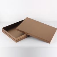 China Custom Logo Elegant Lid Base Cardboard Gift Package Brown Rigid Paper Box With Materials for sale