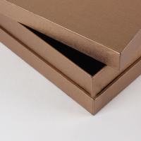 China Custom Logo Elegant Lid Base Cardboard Gift Package Brown Rigid Paper Box With Materials for sale