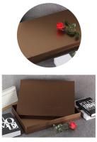 China Custom Logo Elegant Lid Base Cardboard Gift Package Brown Rigid Paper Box With Materials for sale