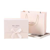 China Custom Order Accepted Luxury Flip Top Cardboard Paper Boxes Gift Box With Ribbon Bow for sale
