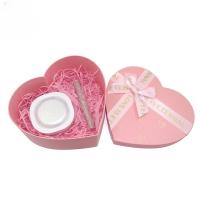 China Custom 2024 Valentine's Day Luxury Gift Box With Bow Ribbon Heart Shaped Pink Paper for sale