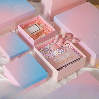 China Colorful Custom Logo Cosmetic Makeup Perfume Packaging Square Kraft Paper Gift Box for sale