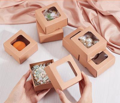 China Eco Friendly Recycled Kraft Paper Sugar Chocolate Gift Packaging Boxes With Window Custom Cutout for sale