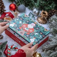 China Custom Design Logo Christmas House Gift Kraft Paper Box With Lid with Gravnre Printing for sale