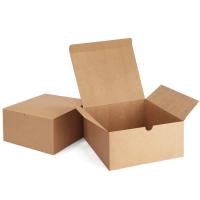 China Custom Recycled Folding Kraft Paper Gift Craft Chocolate Square Packaging Boxes Made for sale