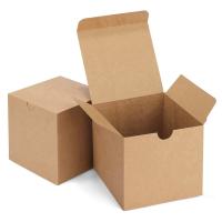 China Custom Recycled Folding Kraft Paper Gift Craft Chocolate Square Packaging Boxes Made for sale