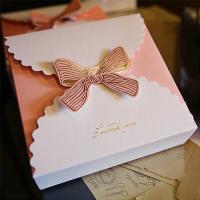 China Custom Color Recycled Folding Ivory Board Small Gift Paper Box With Bow For Kids for sale