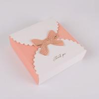 China Custom Color Recycled Folding Ivory Board Small Gift Paper Box With Bow For Kids for sale