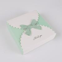 China Custom Color Recycled Folding Ivory Board Small Gift Paper Box With Bow For Kids for sale