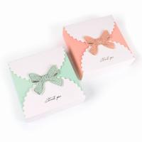 China Custom Color Recycled Folding Ivory Board Small Gift Paper Box With Bow For Kids for sale
