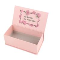 China Gift Craft Pink Paper Box with Ribbon and Folding Lid Custom Shape Logo Packaging Box for sale