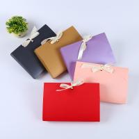 China Custom Logo Square Kraft Cardboard Paper Gift Boxes With Ribbon Eco-Friendly Material for sale