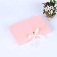 China Custom Logo Square Kraft Cardboard Paper Gift Boxes With Ribbon Eco-Friendly Material for sale