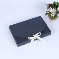 China Custom Logo Square Kraft Cardboard Paper Gift Boxes With Ribbon Eco-Friendly Material for sale