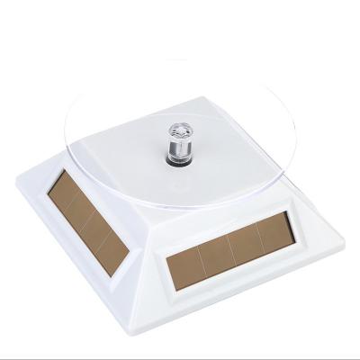 China XRF-037 Solar Display Stand with 360° Rotation and AA Battery Backup - 15×15×15cm ABS Advertising Platform for sale