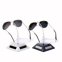 China Solar Powered Acrylic Sunglasses Display Stand - 15×14×13cm Rotating Platform with 104g Weight for Retail for sale
