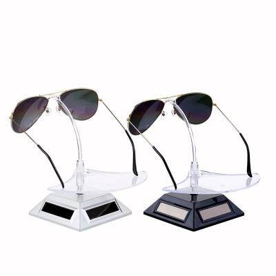 China Solar Powered Acrylic Sunglasses Display Stand - 15×14×13cm Rotating Platform with 104g Weight for Retail for sale