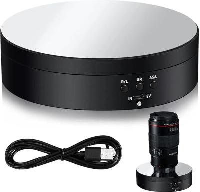 China Black/White PVC 360 Electric Mirror Turntable Display Stand - 138mm Diameter, 4kg Capacity, 2-6 RPM for sale