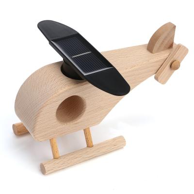 China Handmade Solar Wooden Airplane Educational Toy 15×7×8.5cm with Polycrystalline Silicon Power for Kids Learning for sale