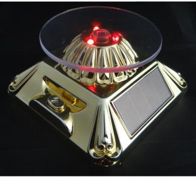 China Acrylic Solar Showcase 360 Degree Rotating Turntable Display Stand with LED Light - 8×8×4cm, 63g Weight for sale