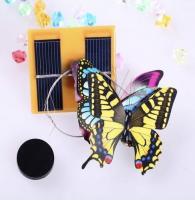 China Solar Power Flying Butterfly Garden Decor with 3 Butterflies - Solar Panel Powered Outdoor Ornament for sale