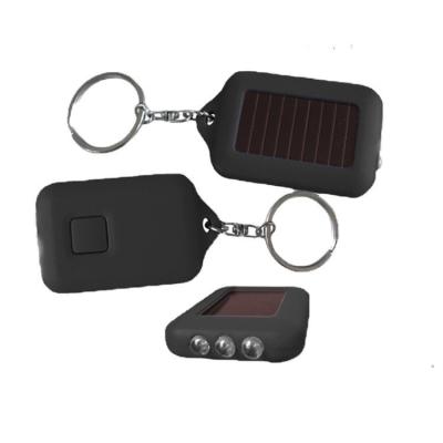 China Solar Toy Keychain Novelty & Gag Toys 2023 Solar Keychain Light Solar Key Chain With Three Led Light for sale