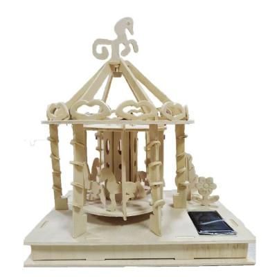 China Desk Decor Wooden Educational Toy Wooden Playground Toys Solar Powered for sale