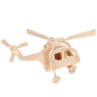 China Children Solar Powered Helicopter 3D Puzzle Wooden Toys OEM/ODM for sale
