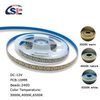 China 24V 240LEDs 10mm 3000K Warm White Die-Cutting Board SMD2835 LED Strip Light for Indoor for sale