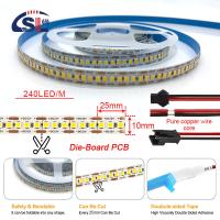 China 24V 240LEDs 10mm 3000K Warm White Die-Cutting Board SMD2835 LED Strip Light for Indoor for sale