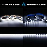 China NO-Waterproof 12V24V 8mm10mm 480Leds 6500K White CE RoHs Flexible COB LED Strip Light for sale
