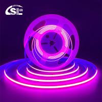 China High Brightness COB Led Strip Light CE RoHs IP20 Ra90 8mm Width 12V 24V 320Leds Pink for sale