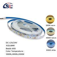 China Flexible DC12V24V 8mm10mm 60leds 3000K Warm White Die-Board SMD2835 for Hotel Lighting for sale