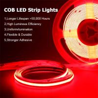 China Hotel COB LED Strip Light 12V 24V 8mm 10mm 480 LEDs Red for Indoor and Outdoor Decor for sale