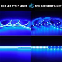 China CE LVD EMC ROHS FCC REACH ERP2.0 Certified Ice Blue COB Led Strip Light with 8mm Width for sale