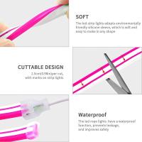 China Hotel Popular Silicone Neon Flex Pink LED Neon Flex DC 12V IP65 Waterproof 8x16mm 120 LEDs/M for sale
