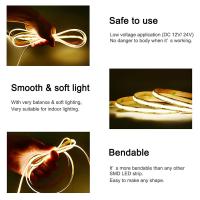 China 100lm/w High Brightness IP20 8mm 480Leds COB Led Strip Light for Kitchen Living Room for sale