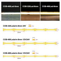China DC12V24V 8mm10mm 576leds 3000K 6500K CCT COB Led Strip Light for TV Backlight Cabinet for sale