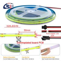 China Waterproof Green Flexible Strip Light High Density COB LED CE RoHs IP20 Ra90 8mm Width 12V24V 320Leds for sale