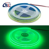 China Waterproof Green Flexible Strip Light High Density COB LED CE RoHs IP20 Ra90 8mm Width 12V24V 320Leds for sale