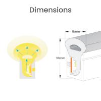 China Neon Flex DC 12V IP65 Waterproof 8x16mm 120 LEDs/M Full Kit 12V for Energy- Operation for sale