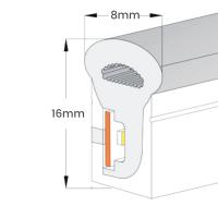 China Top Bending Warm White Neon Flex DC 12V IP65 Waterproof 8x16mm 120 LEDs/M Full Bundle for sale