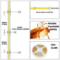 China 4000K COB Flexible LED Strip 480Leds 8mm10mm Width for Cabinet Bedroom Kitchen Lighting for sale