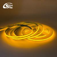 China Hotel House COB LED Strip Light CE RoHs IP20 Ra90 8mm Width 12V 24V Golden Yellow for sale