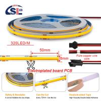China Hotel House COB LED Strip Light CE RoHs IP20 Ra90 8mm Width 12V 24V Golden Yellow for sale