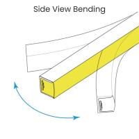 China 48V 16x16mm Flat Shape Vertical Bending IP65 Waterproof LED Neon Flex 6000K for sale