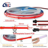 China 3000K Ra90 High Density Flexible COB LED Strip Light 12V24V 320leds 8mm Width Purple for sale
