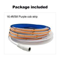 China 3000K Ra90 High Density Flexible COB LED Strip Light 12V24V 320leds 8mm Width Purple for sale