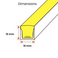 China Natural White Neon Flex 4000K DC 48V 16x16mm Flat Shape Vertical Bending IP65 Waterproof LED Neon Flex for sale